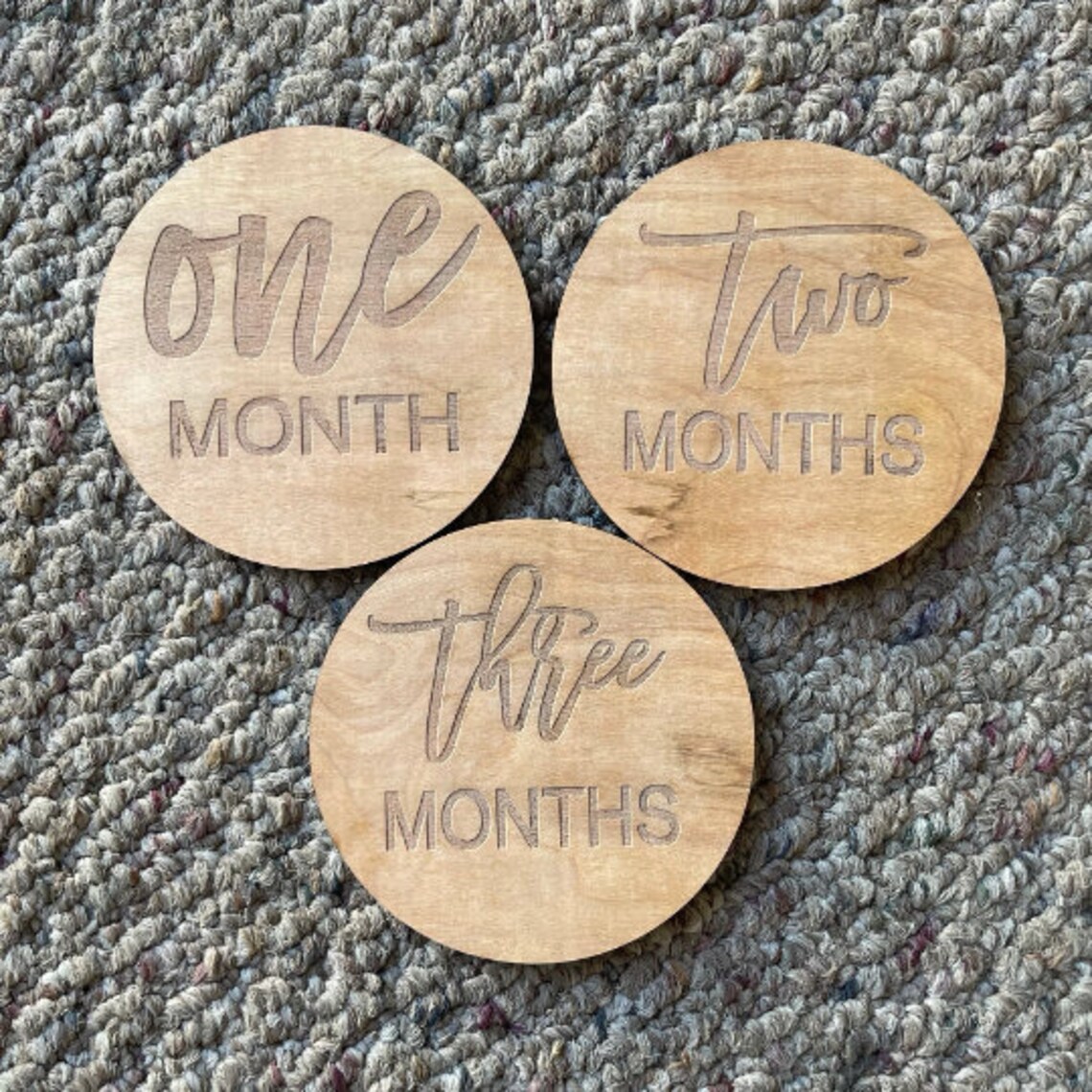 Rustic Wood Baby Milestone Discs, Newborn Photo Prop (1-12 Months) - Etsy
