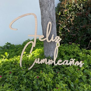 Feliz Cumpleaños Sign, Happy Birthday Banner, Unfinished Wood Signs ...
