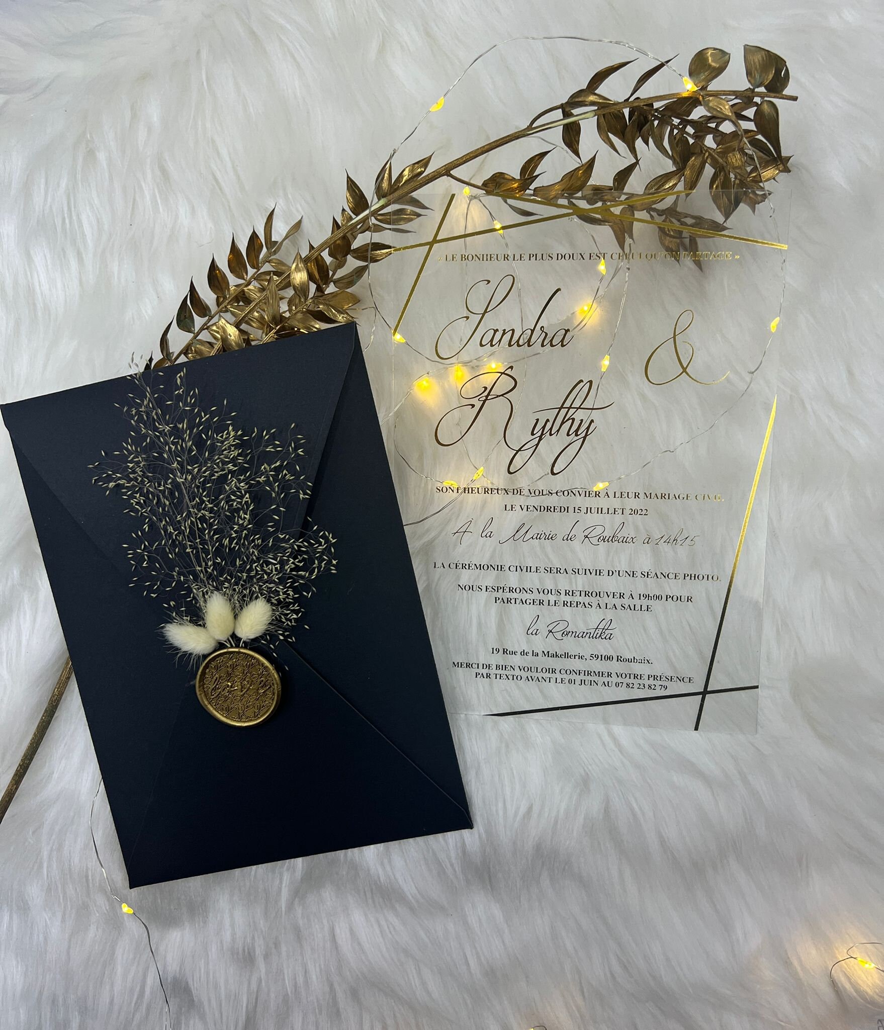 Black Envelope, Acrylic Wedding Invitation ,elegant Invitation , Luxury ...