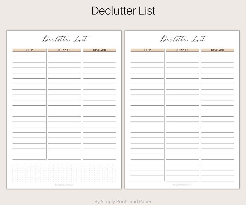 Set of 3 Declutter Lists, Printable Declutter Planner, Fix and Repairs ...