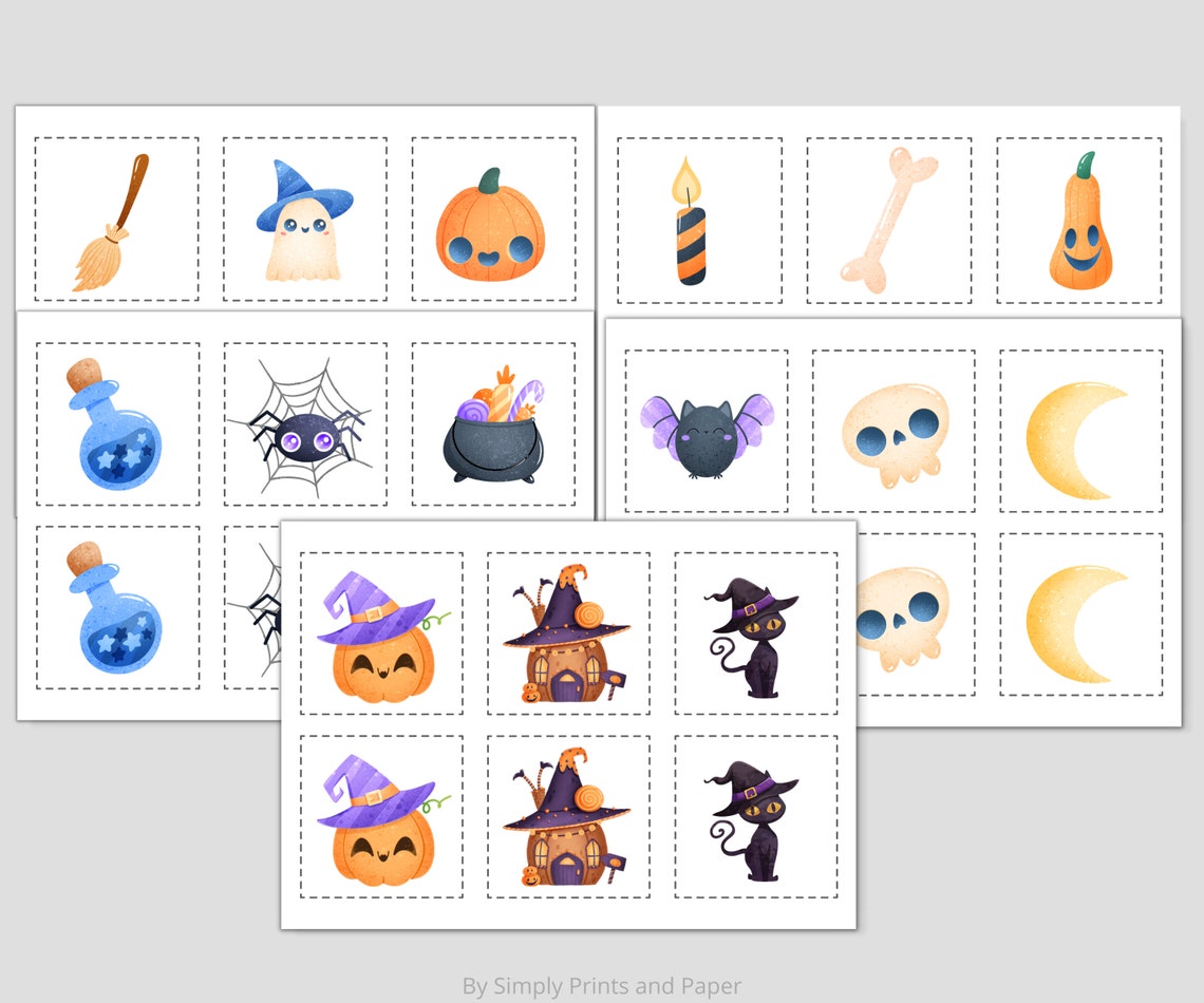 Halloween Memory Game Printable Halloween Matching Game Kids - Etsy Canada