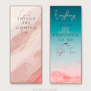 Printable Bookmark Set of 10, Mindfulness Printable Bookmarks Templates ...
