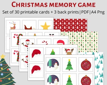 Christmas Memory Game Printable Christmas Matching Game - Etsy