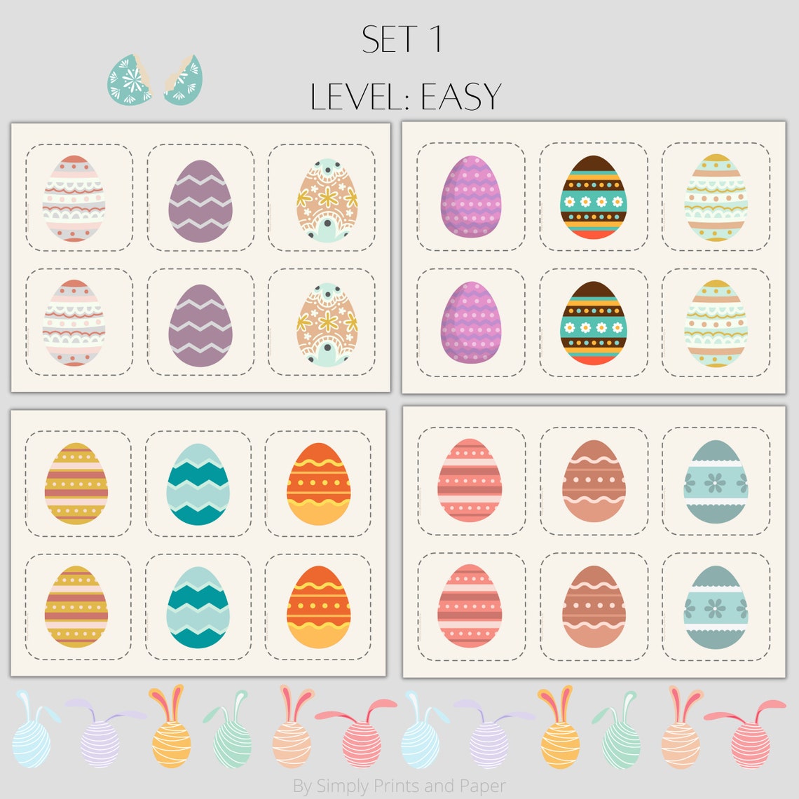 Easter Memory Game Printable Matching Card Game Activity for | Etsy