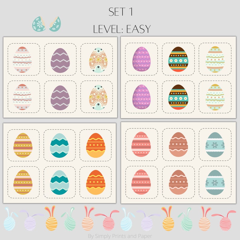 Easter Memory Game Printable, Matching Card Game Activity for Kids ...