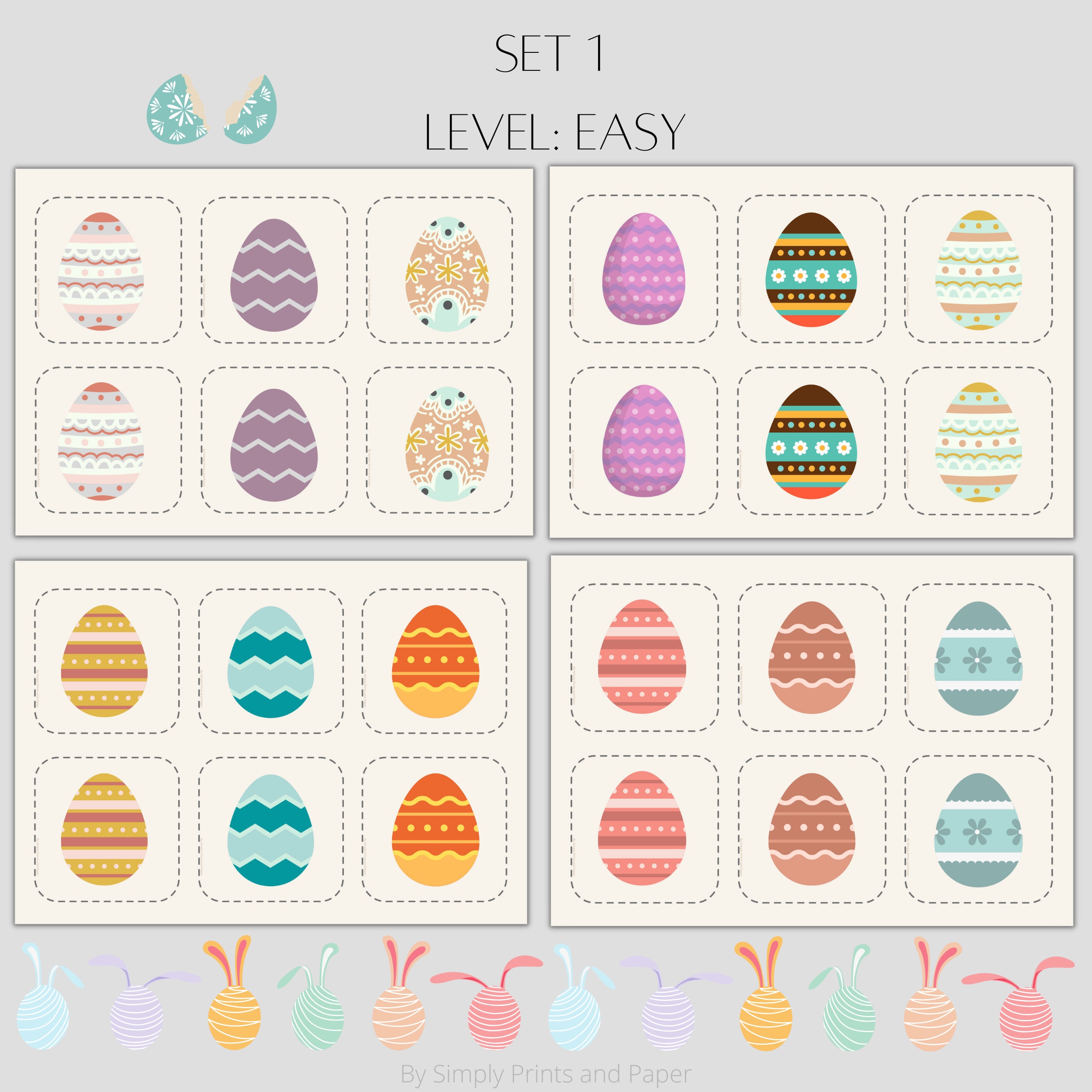 Easter Memory Game Printable, Matching Card Game Activity for Kids ...