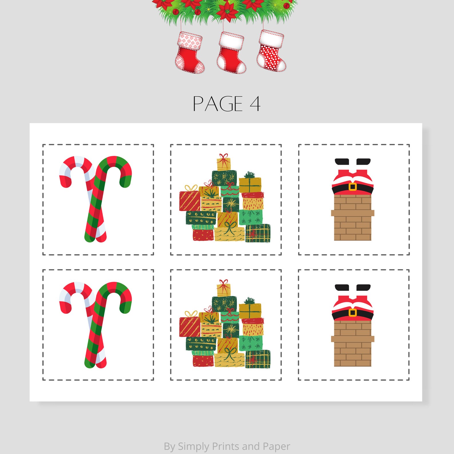 Christmas Memory Game, Printable Christmas Matching Game, Kids Memory ...