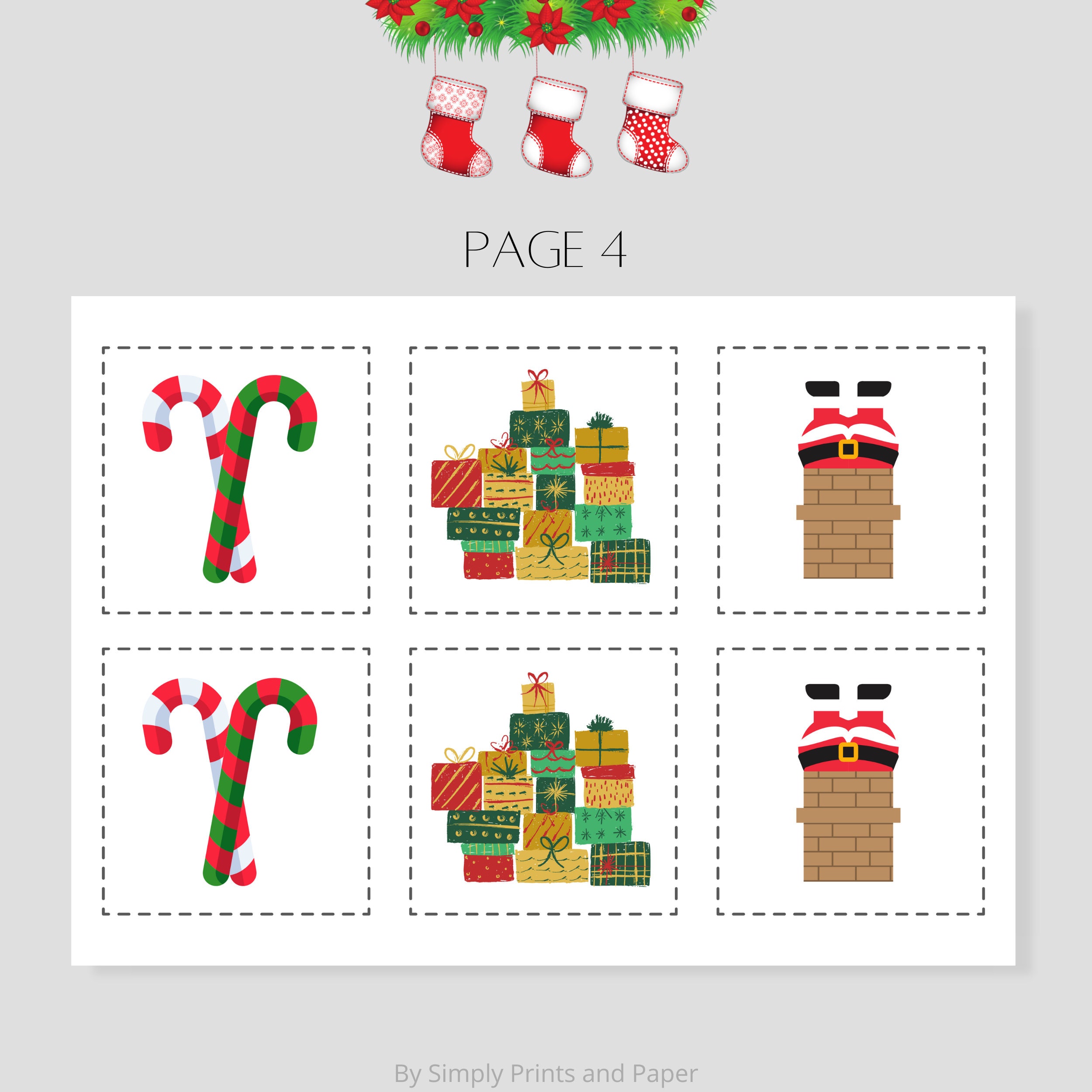 Christmas Memory Game, Printable Christmas Matching Game, Kids Memory ...