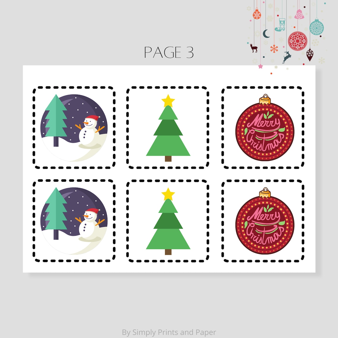 Christmas Memory Game Printable Christmas Matching Game Kids | Etsy