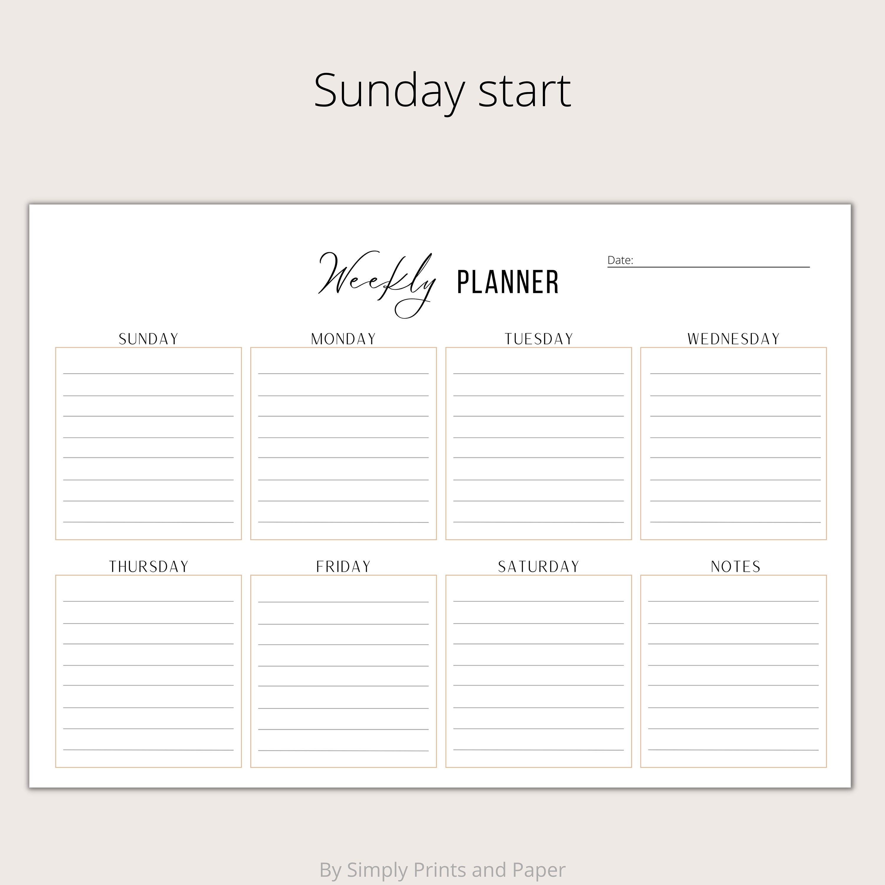 Printable Weekly Planner, Fillable PDF Schedule, Office Organizer ...