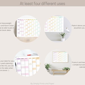 2025 Colorful Pastel Wall Calendar | Printable Yearly Planner | Large ...