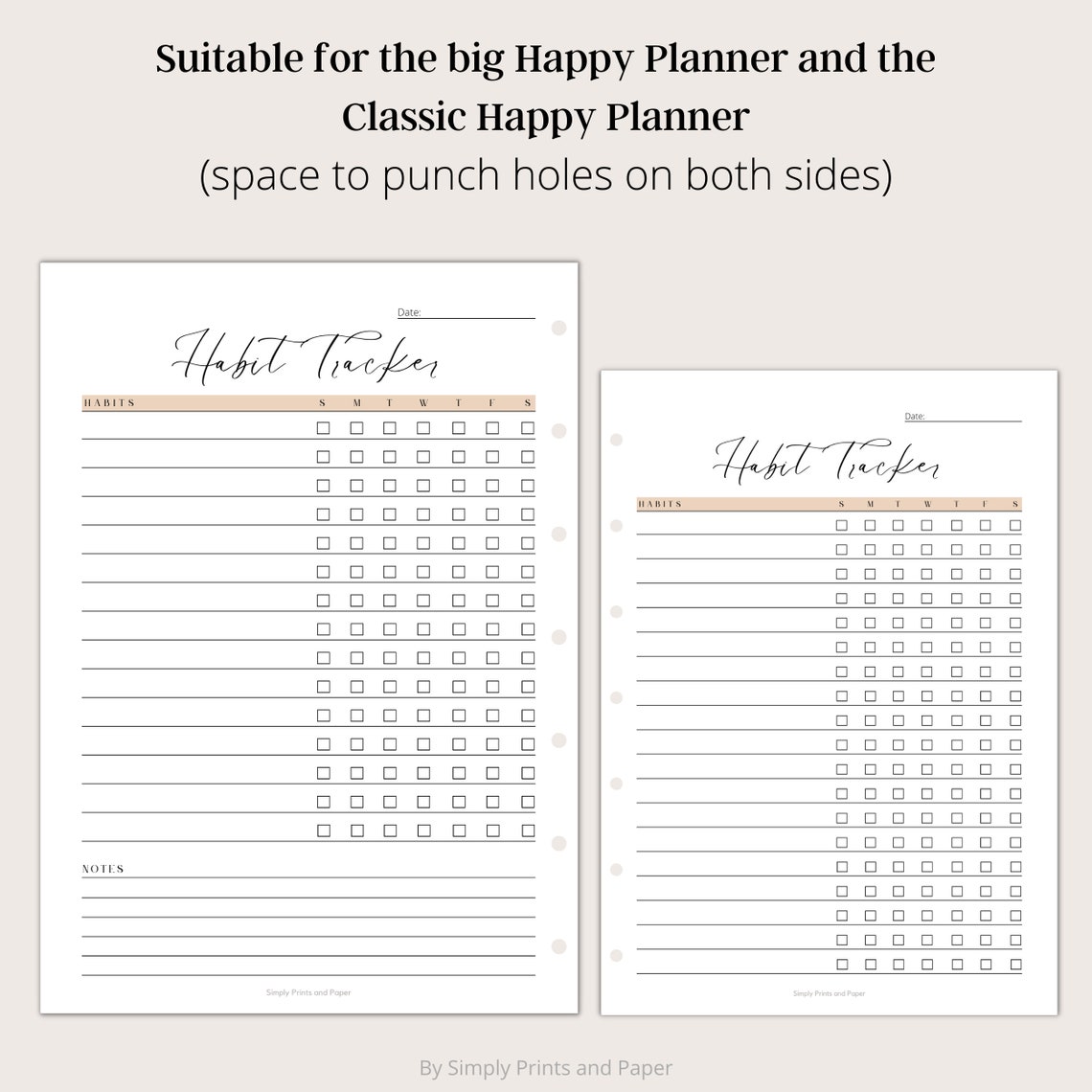 Editable Weekly Habit Tracker, Printable Habit Tracker Template, 7 Day ...