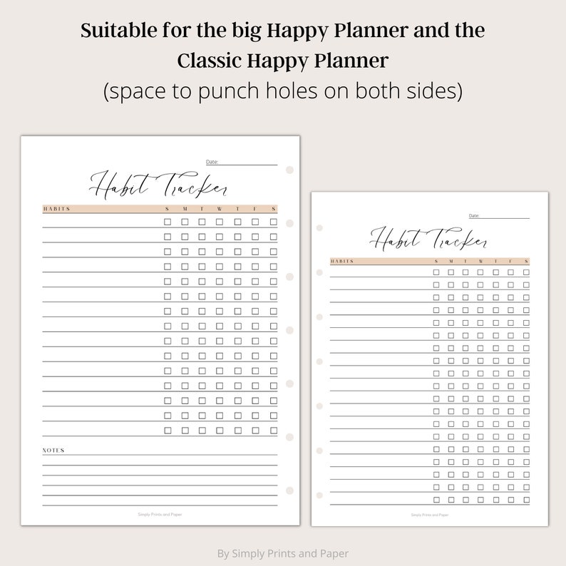 Editable Weekly Habit Tracker, Printable Habit Tracker Template, 7 Day ...