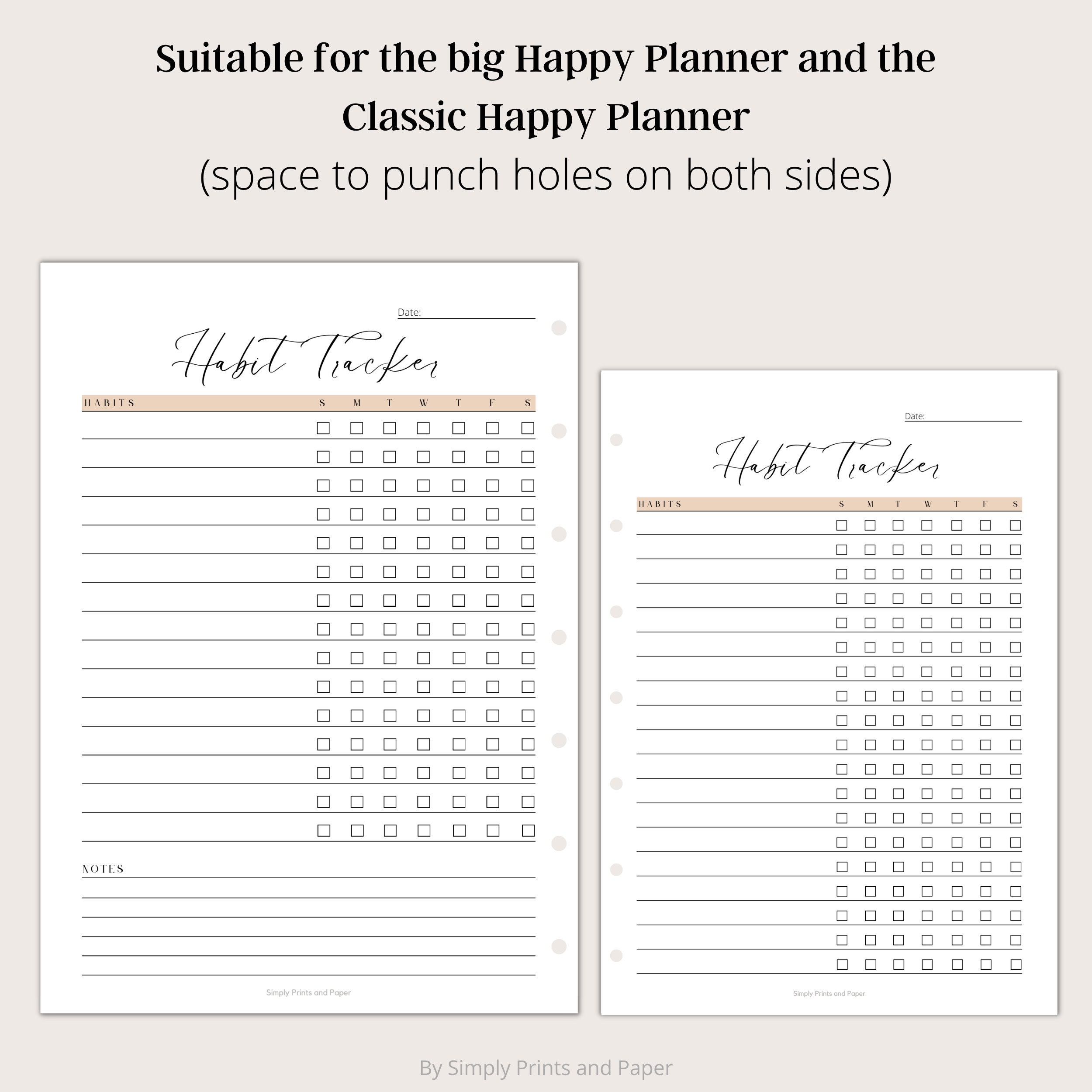 Editable Weekly Habit Tracker, Printable Habit Tracker Template, 7 Day ...