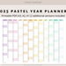 2025 Colorful Pastel Wall Calendar | Printable Yearly Planner | Large ...