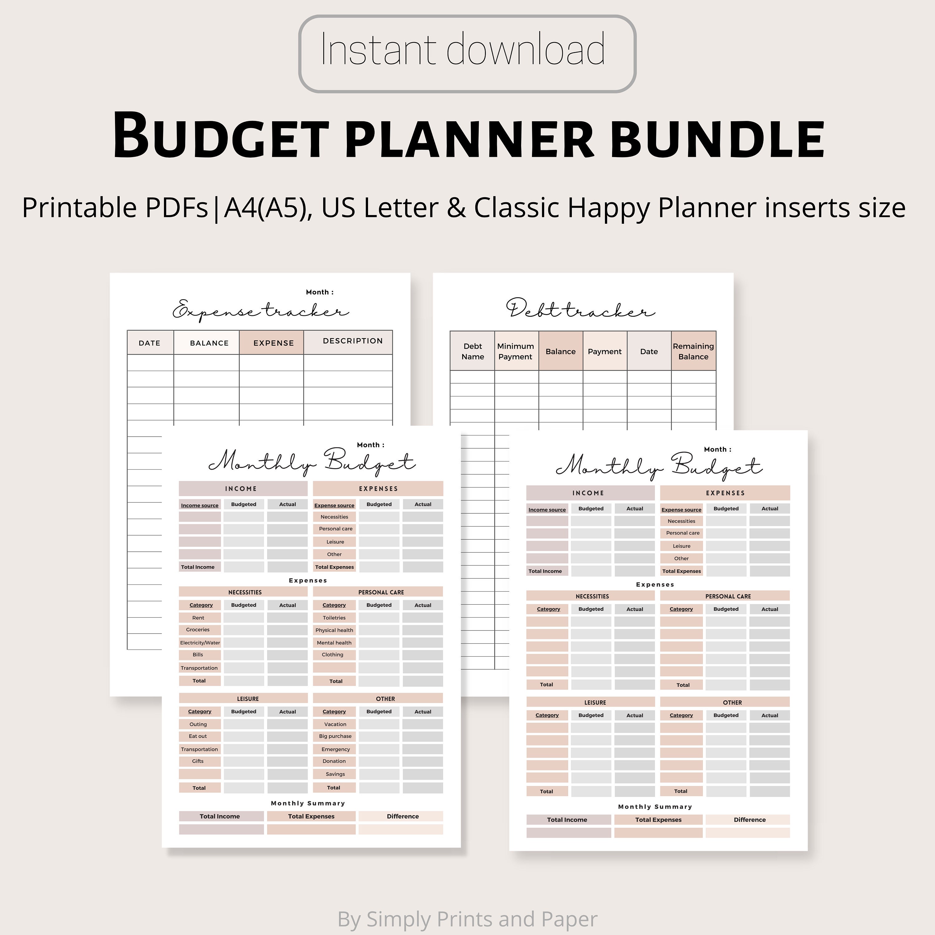 budget planner family money planning household budget savings tracker ...