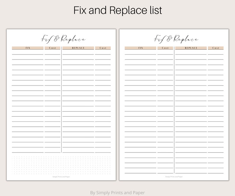 Set of 3 Declutter Lists, Printable Declutter Planner, Fix and Repairs ...