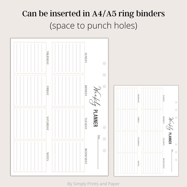 Printable Weekly Planner Fillable PDF Schedule Office | Etsy