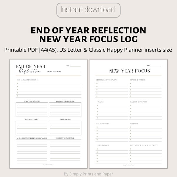 End of Year Printable Planner - Etsy