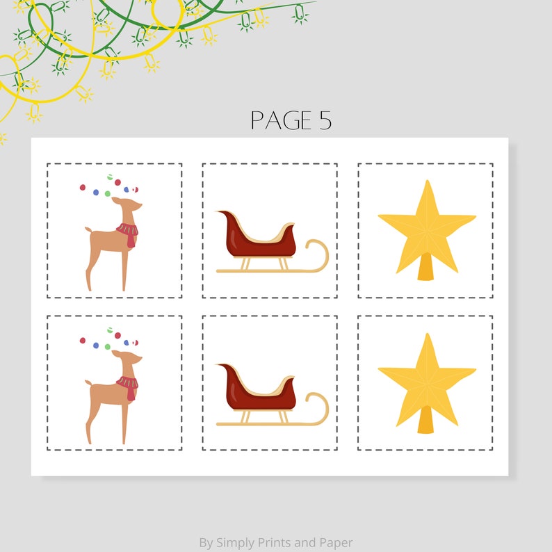 Christmas Memory Game, Printable Christmas Matching Game, Kids Memory ...
