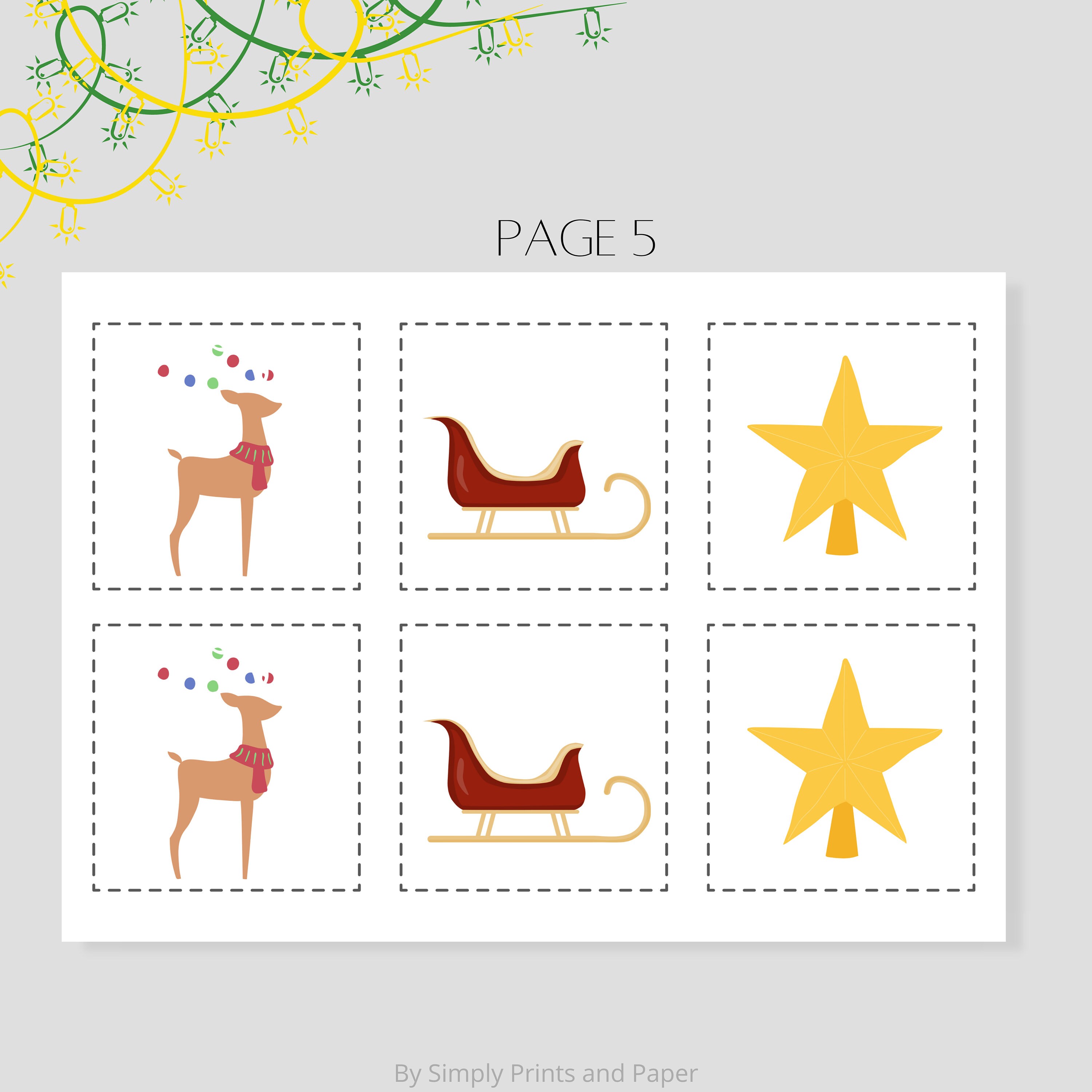 Christmas Memory Game, Printable Christmas Matching Game, Kids Memory ...