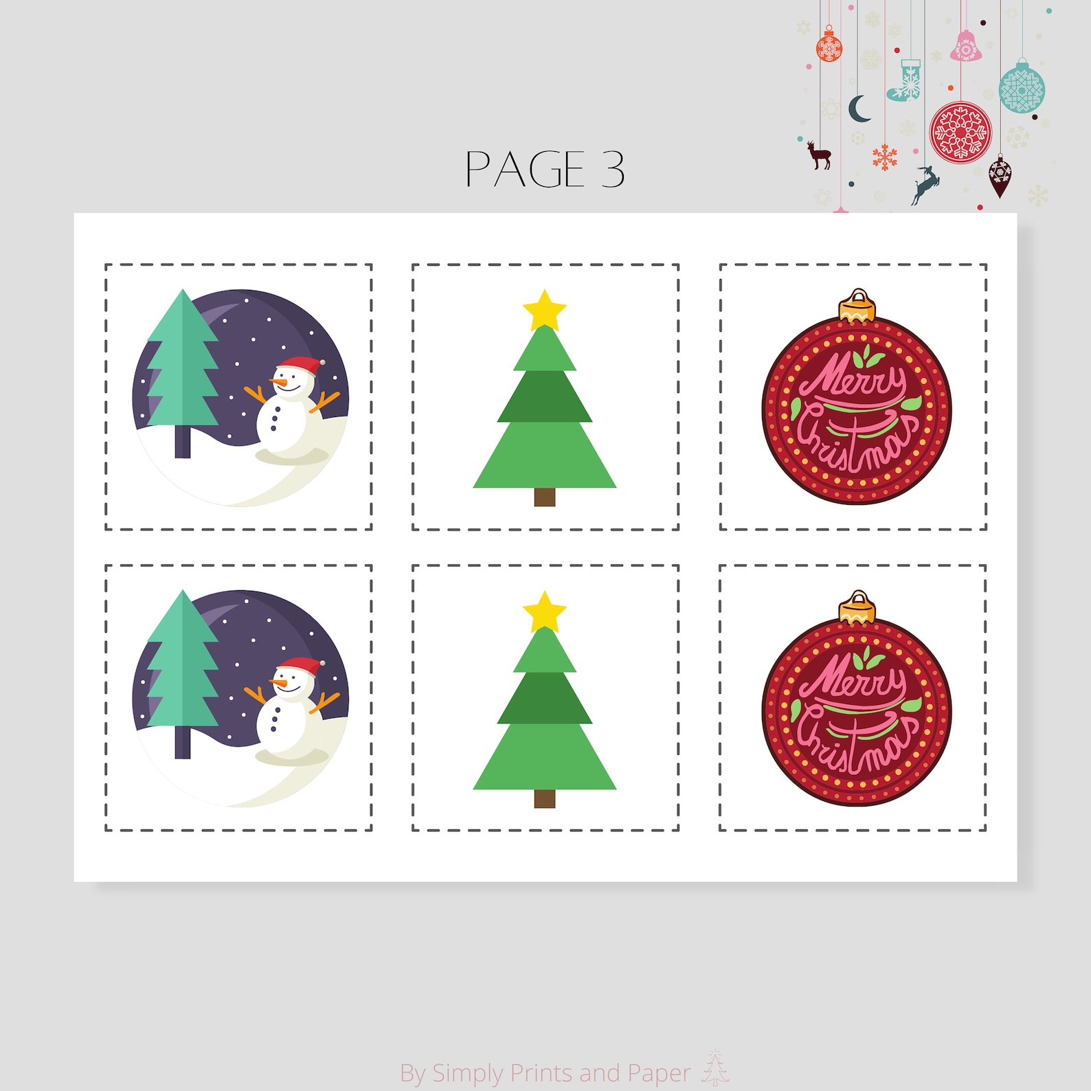 Christmas Memory Game, Printable Christmas Matching Game, Kids Memory ...