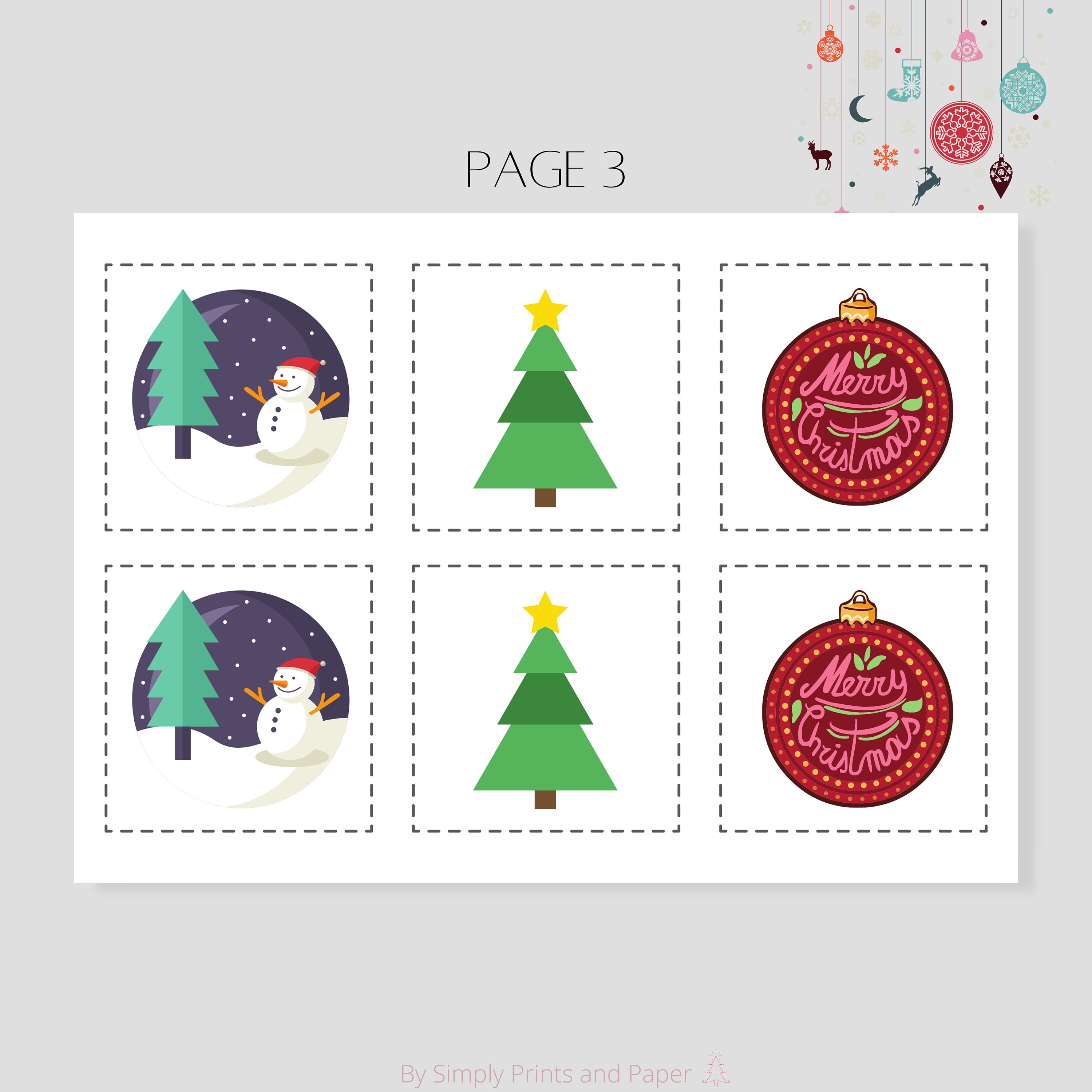 Christmas Memory Game, Printable Christmas Matching Game, Kids Memory ...
