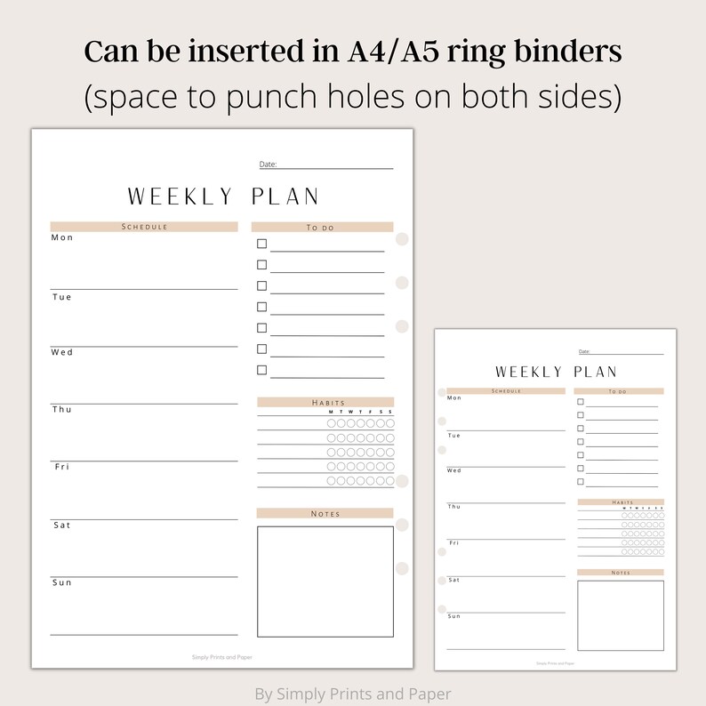 Weekly Plan, Printable Daily Schedule, Habits Tracker, to Do List Pdf ...