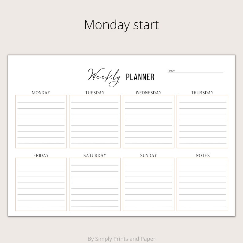 Printable Weekly Planner Fillable PDF Schedule Office | Etsy