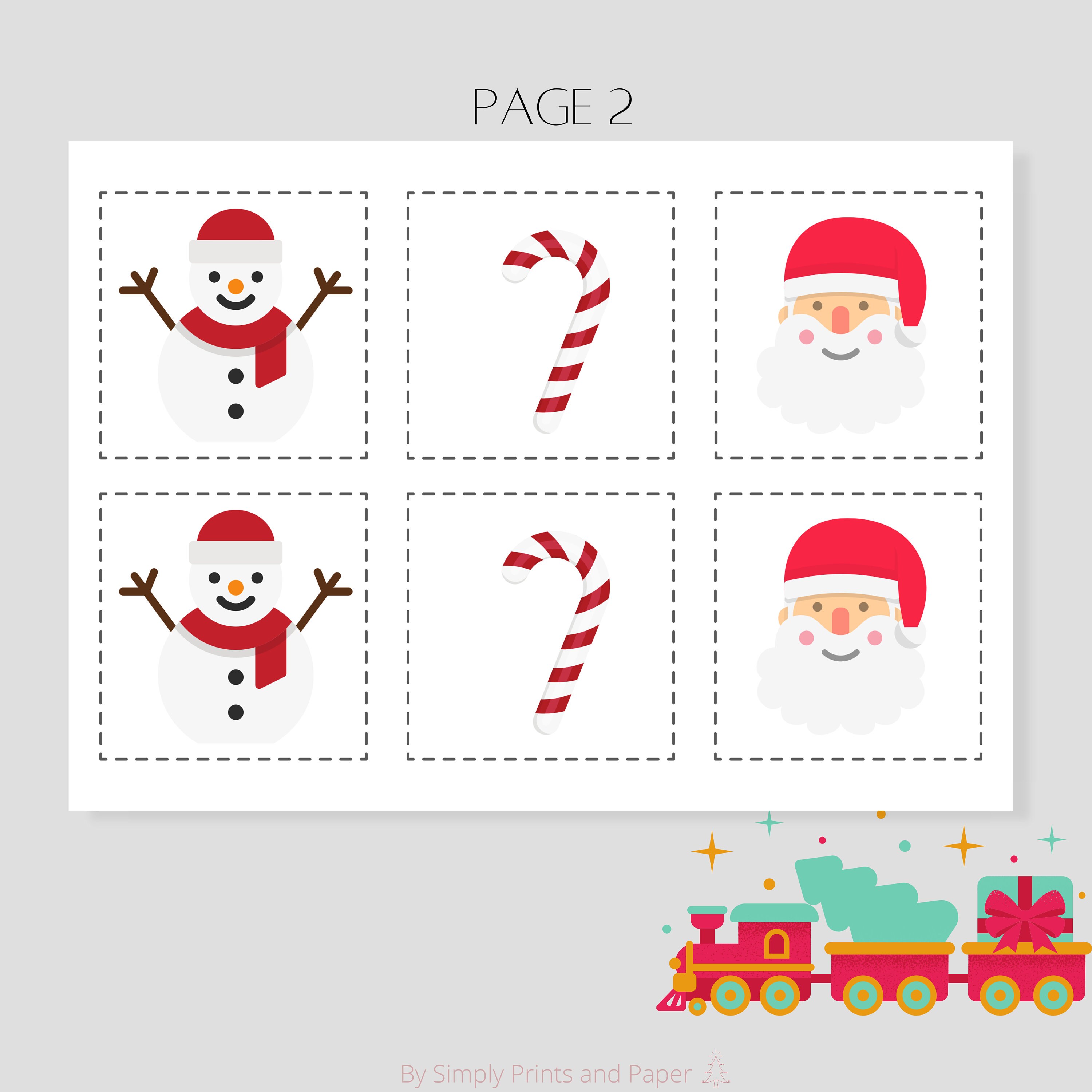 Christmas Memory Game, Printable Christmas Matching Game, Kids Memory ...