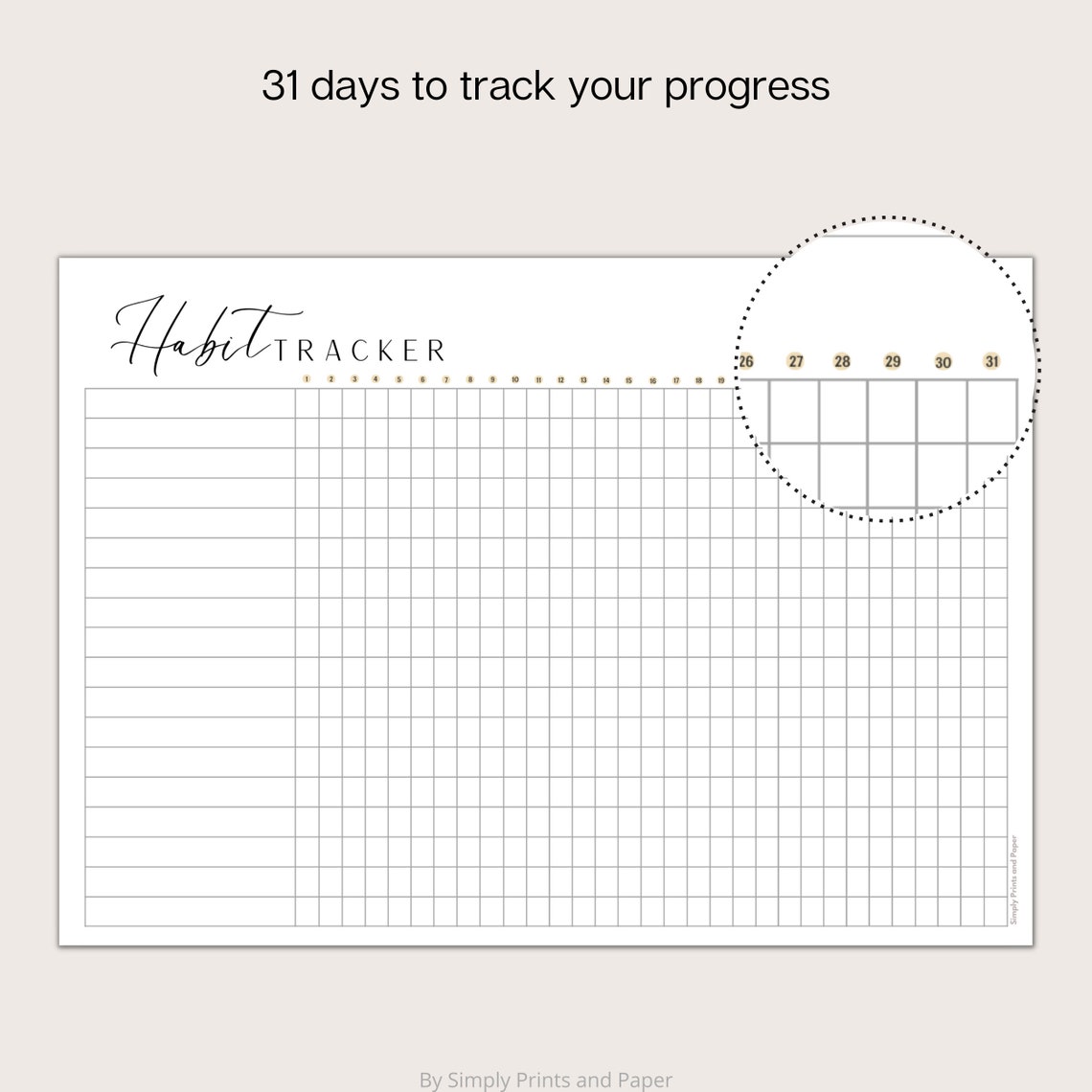 Monthly Habit Tracker Printable Landscape Routine Tracker - Etsy