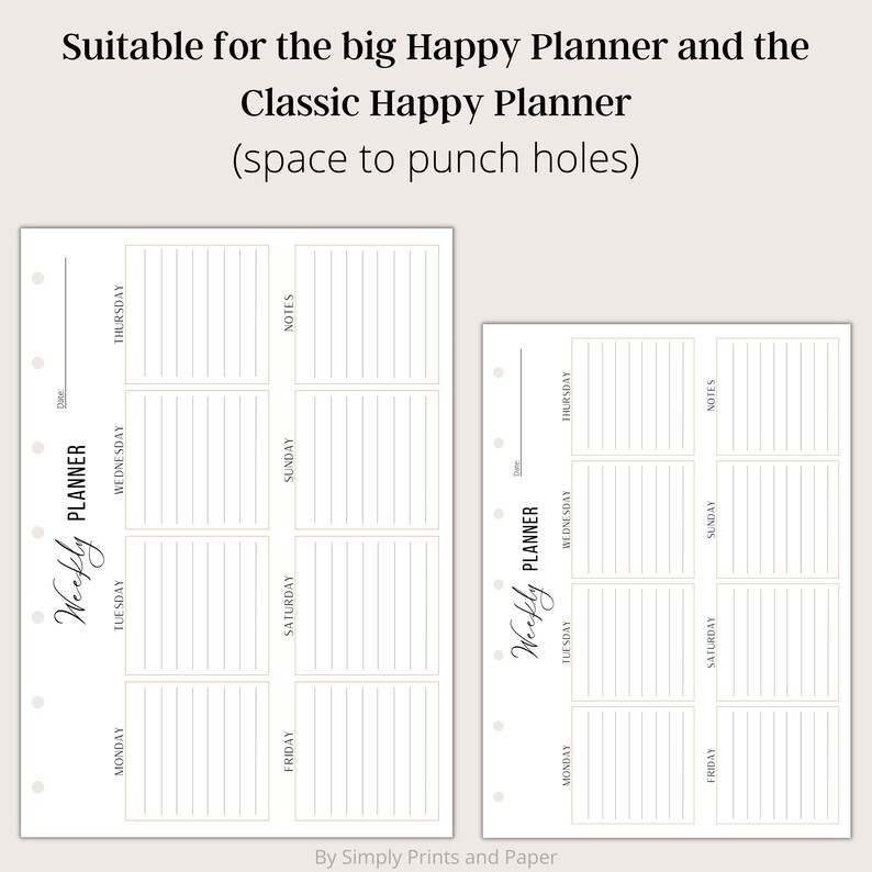 Printable Weekly Planner Fillable PDF Schedule Office | Etsy