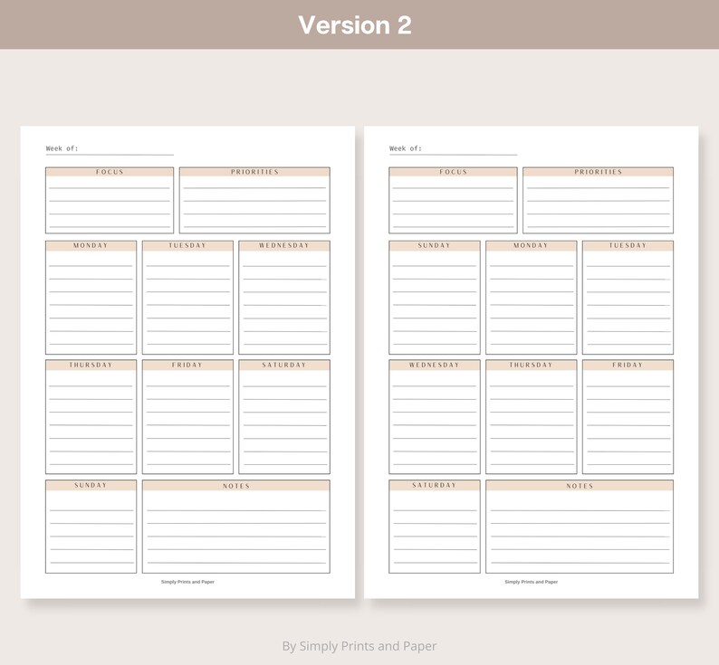 Weekly Planner Printable, Editable Weekly Schedule, Week at a Glance ...