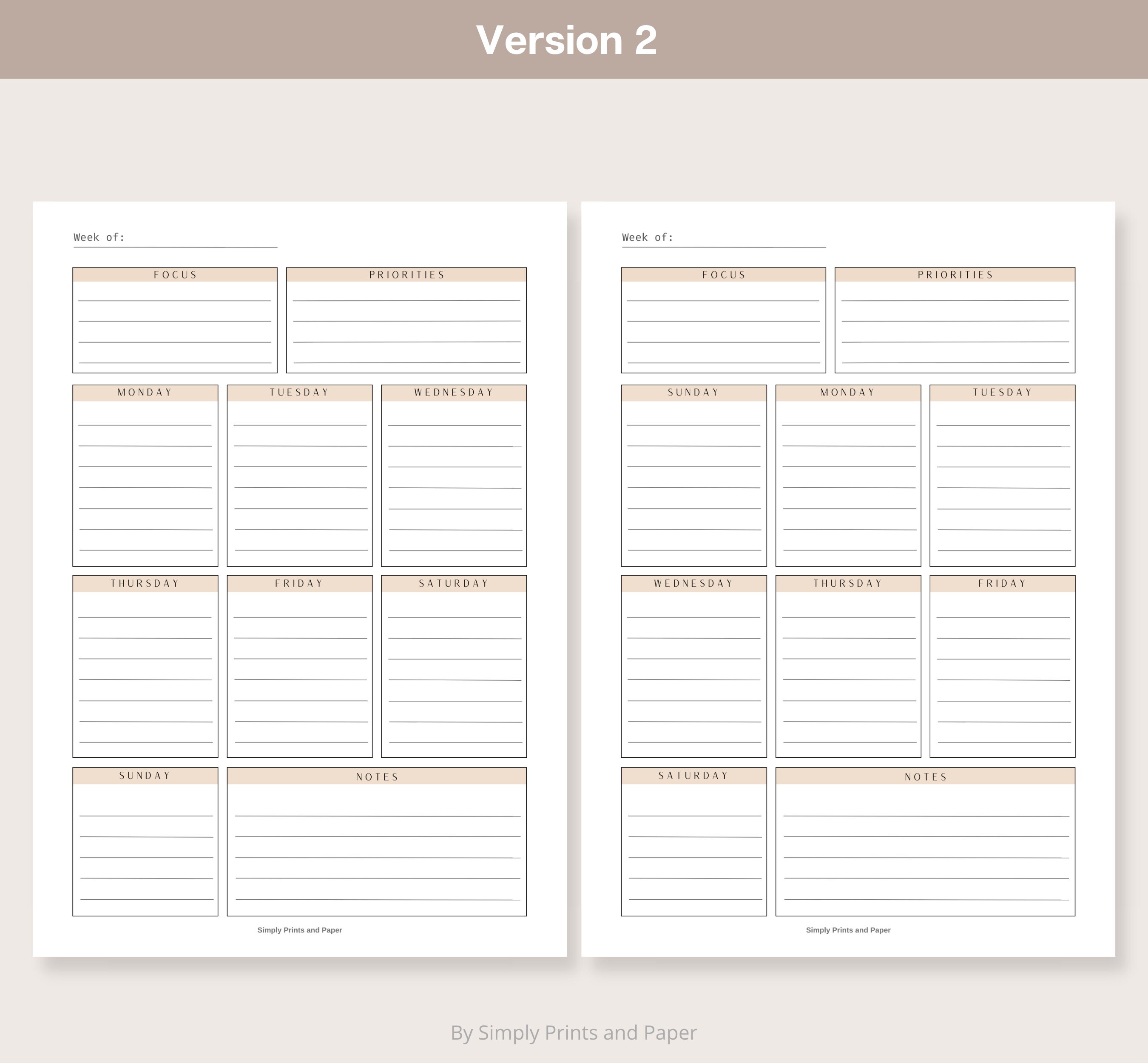 Weekly Planner Printable, Editable Weekly Schedule, Week at a Glance ...