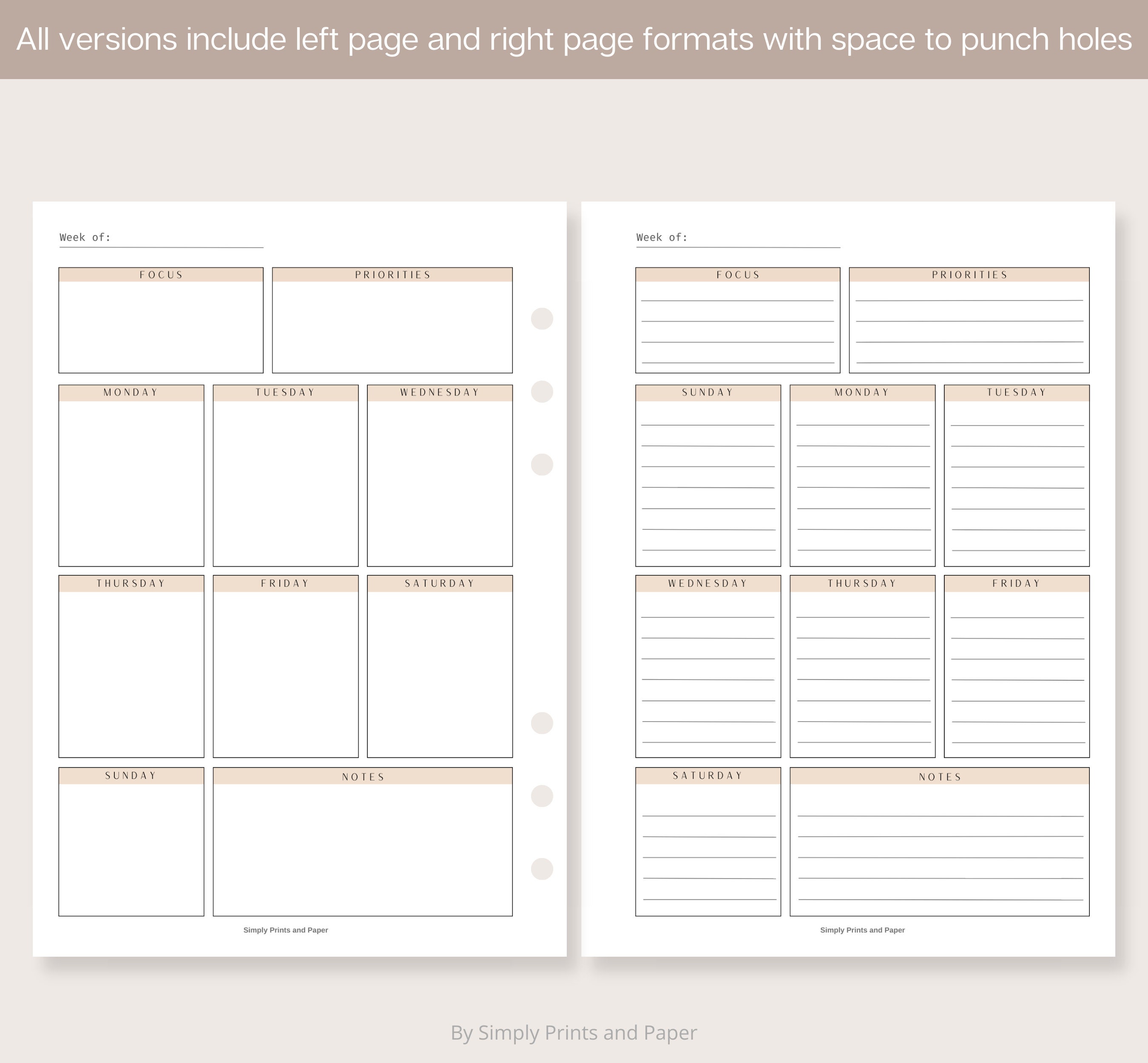 Weekly Planner Printable, Editable Weekly Schedule, Week at a Glance ...