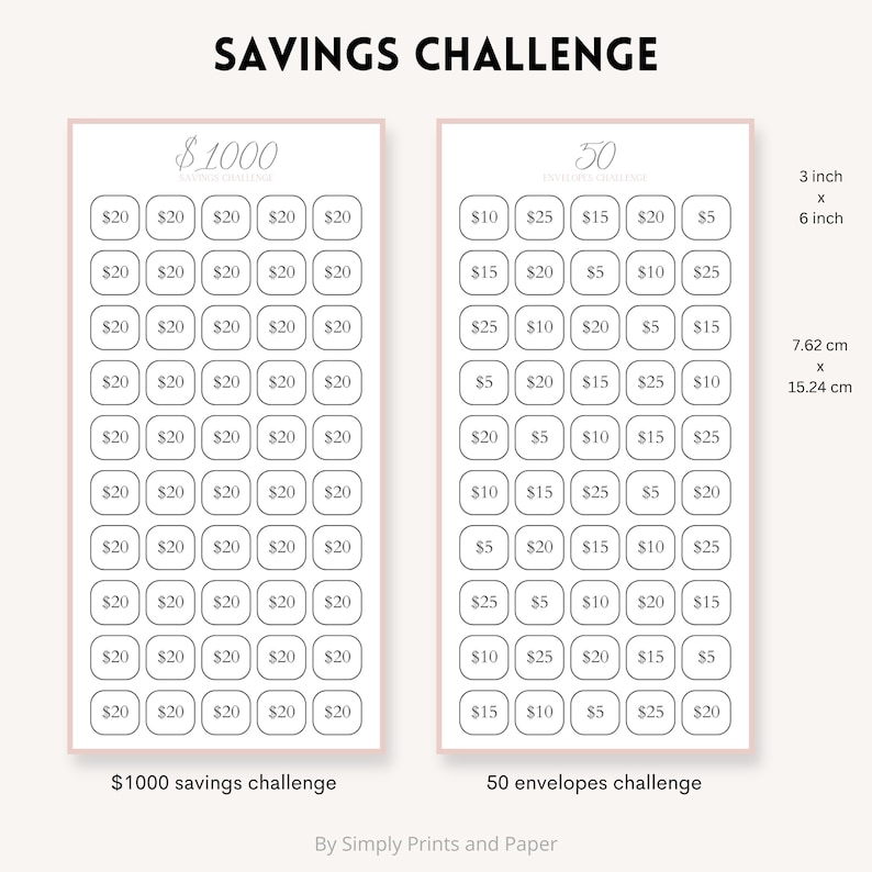 Savings Challenge Printable Mini Savings Challenge Bundle A6 Savings ...