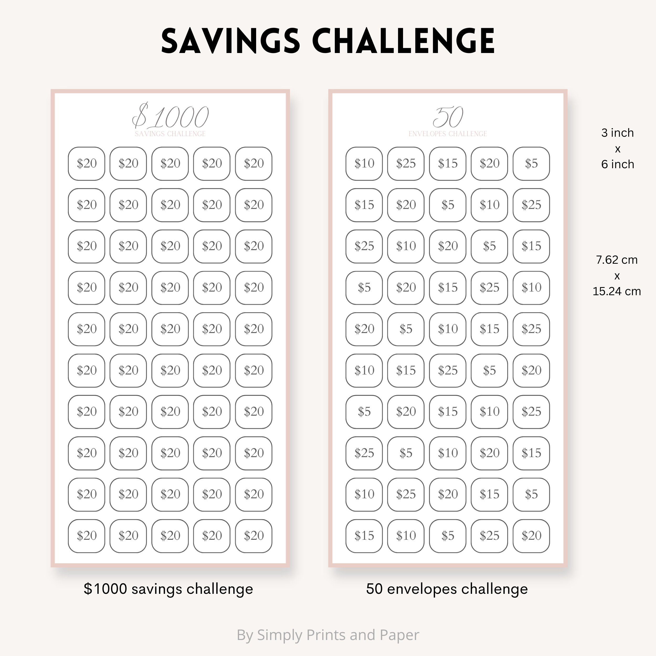 Savings Challenge Printable Mini Savings Challenge Bundle A6 Savings ...