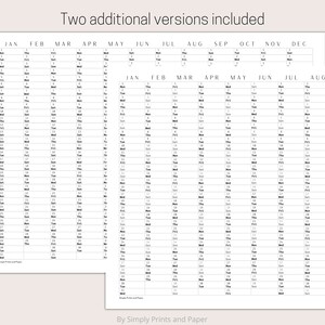 2024 Classic Wall Calendar Printable Yearly Planner Black & White Large ...