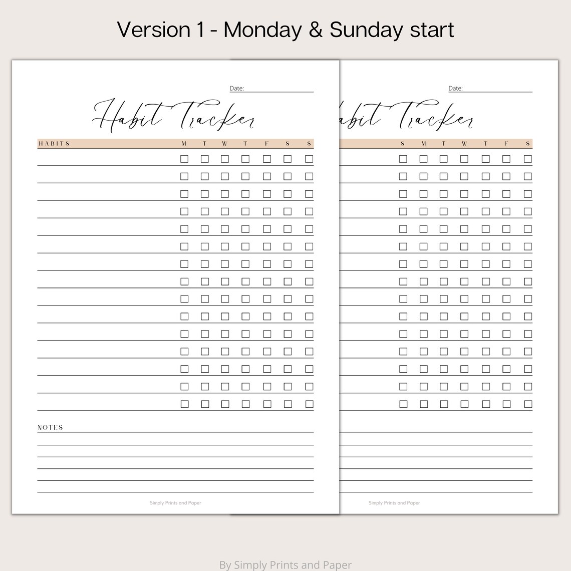 Editable Weekly Habit Tracker, Printable Habit Tracker Template, 7 Day ...