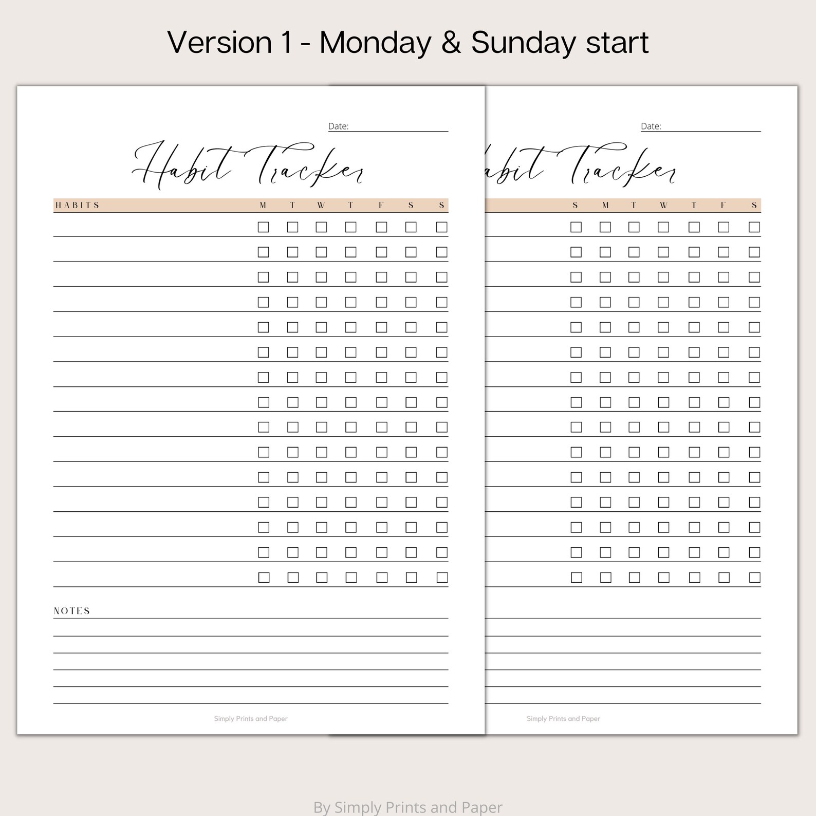 Editable Weekly Habit Tracker, Printable Habit Tracker Template, 7 Day ...
