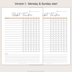 Editable Weekly Habit Tracker, Printable Habit Tracker Template, 7 Day ...