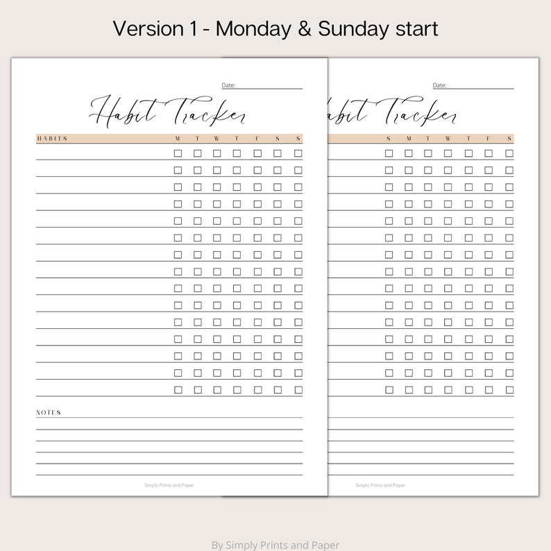 Editable Weekly Habit Tracker, Printable Habit Tracker Template, 7 Day ...
