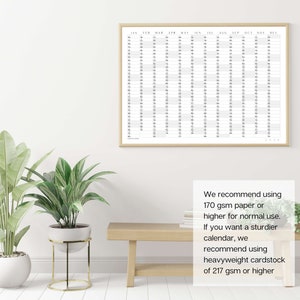 2024 Classic Wall Calendar Printable Yearly Planner Black & White Large ...