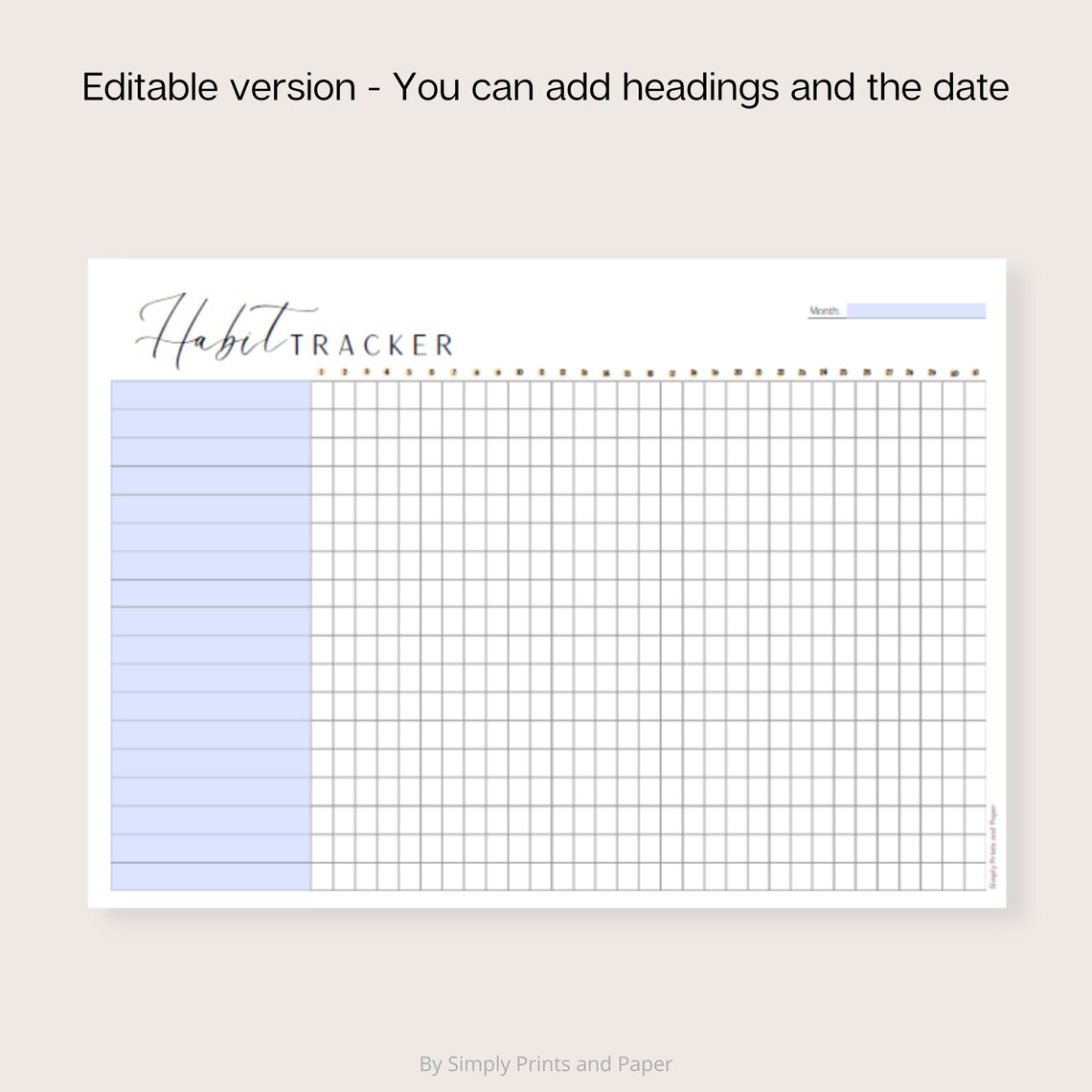 Monthly Habit Tracker Printable Landscape Routine Tracker - Etsy