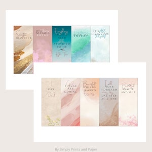 Printable Bookmark Set of 10, Mindfulness Printable Bookmarks Templates ...