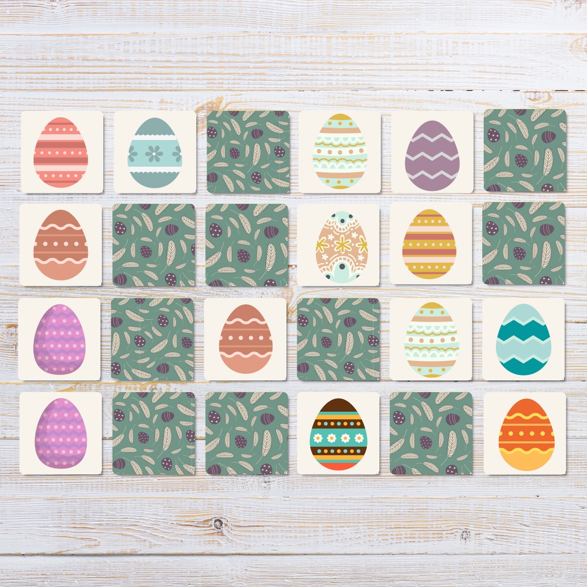 Easter Memory Game Printable Matching Card Game Activity for | Etsy