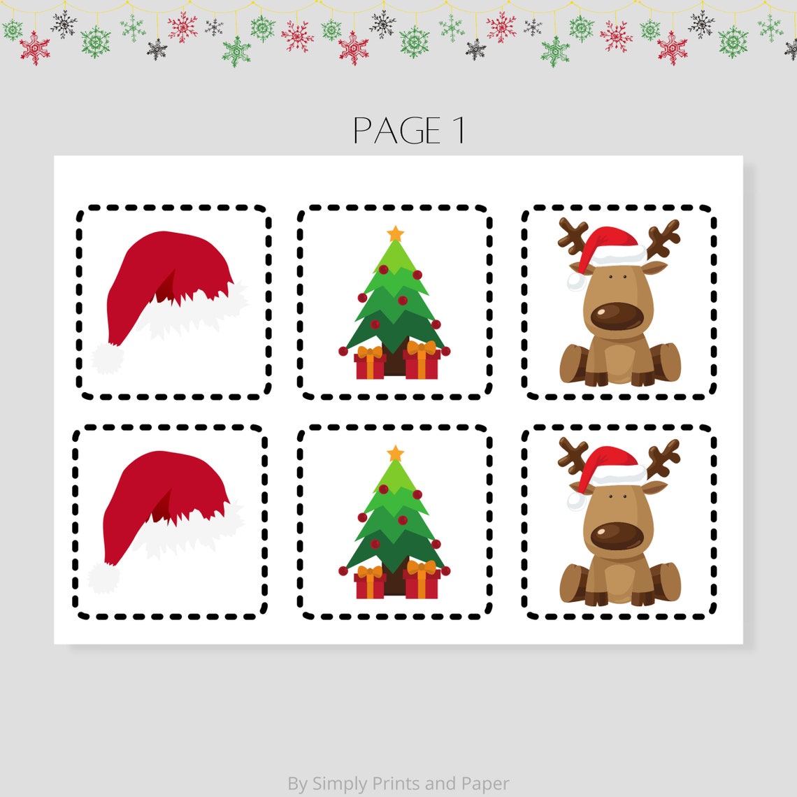 Christmas Memory Game Printable Christmas Matching Game Kids | Etsy