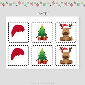 Christmas Memory Game Printable Christmas Matching Game Kids | Etsy