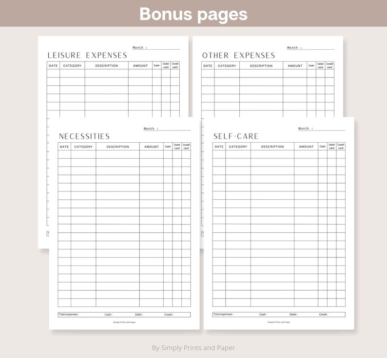 Simple Budget Planner Kit Printable Monthly Budget Planner Finance ...