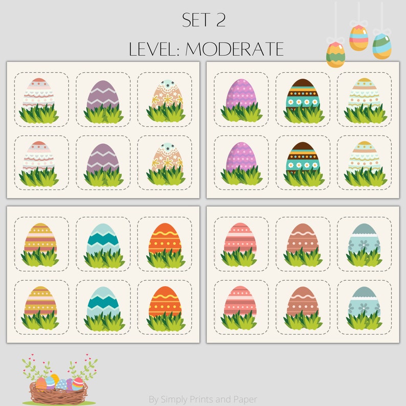 Easter Memory Game Printable, Matching Card Game Activity for Kids ...